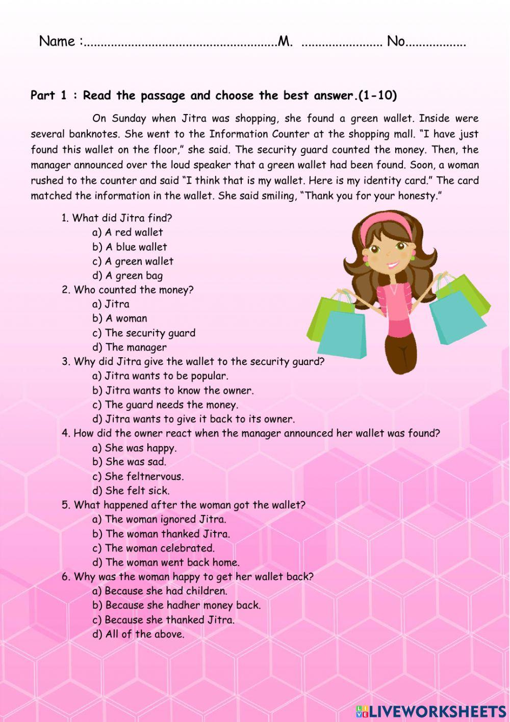 Midterm Exam interactive activity for 8 | Live Worksheets