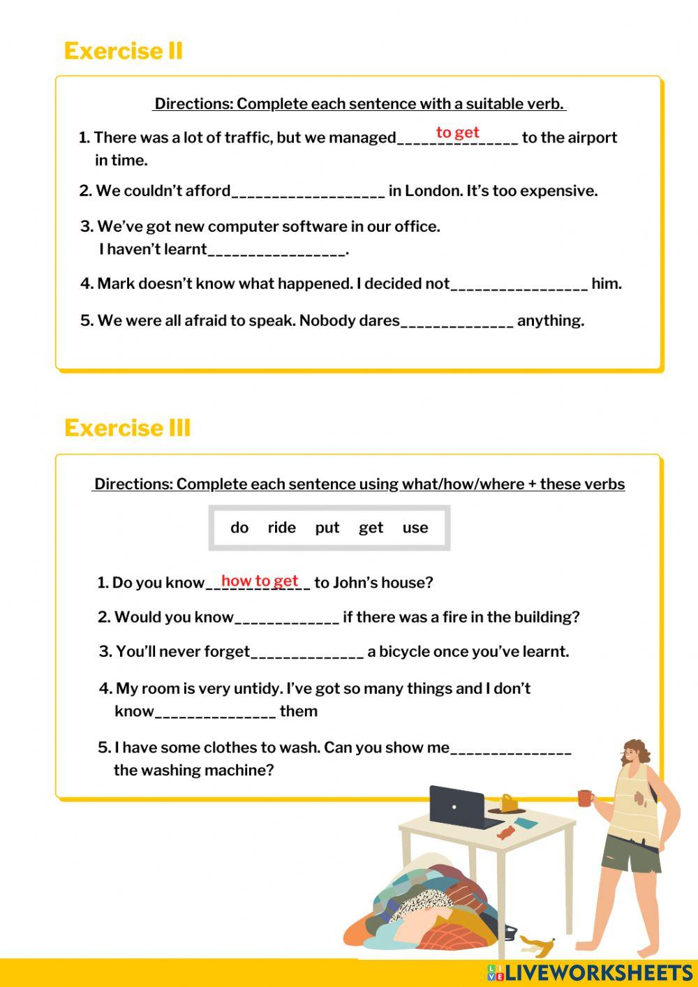 To infinitive online exercise for | Live Worksheets