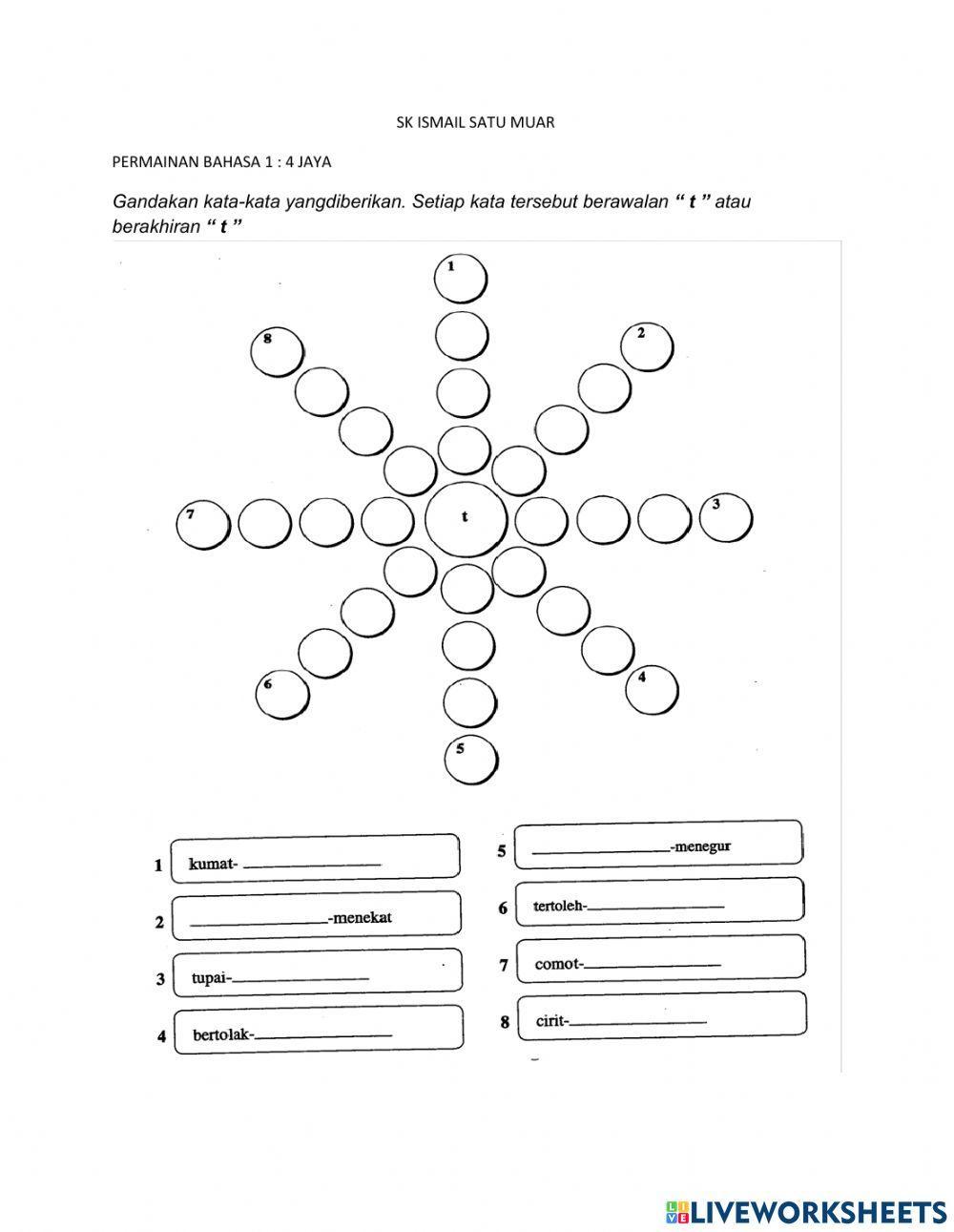 Permainan bahasa 1 interactive worksheet | Live Worksheets