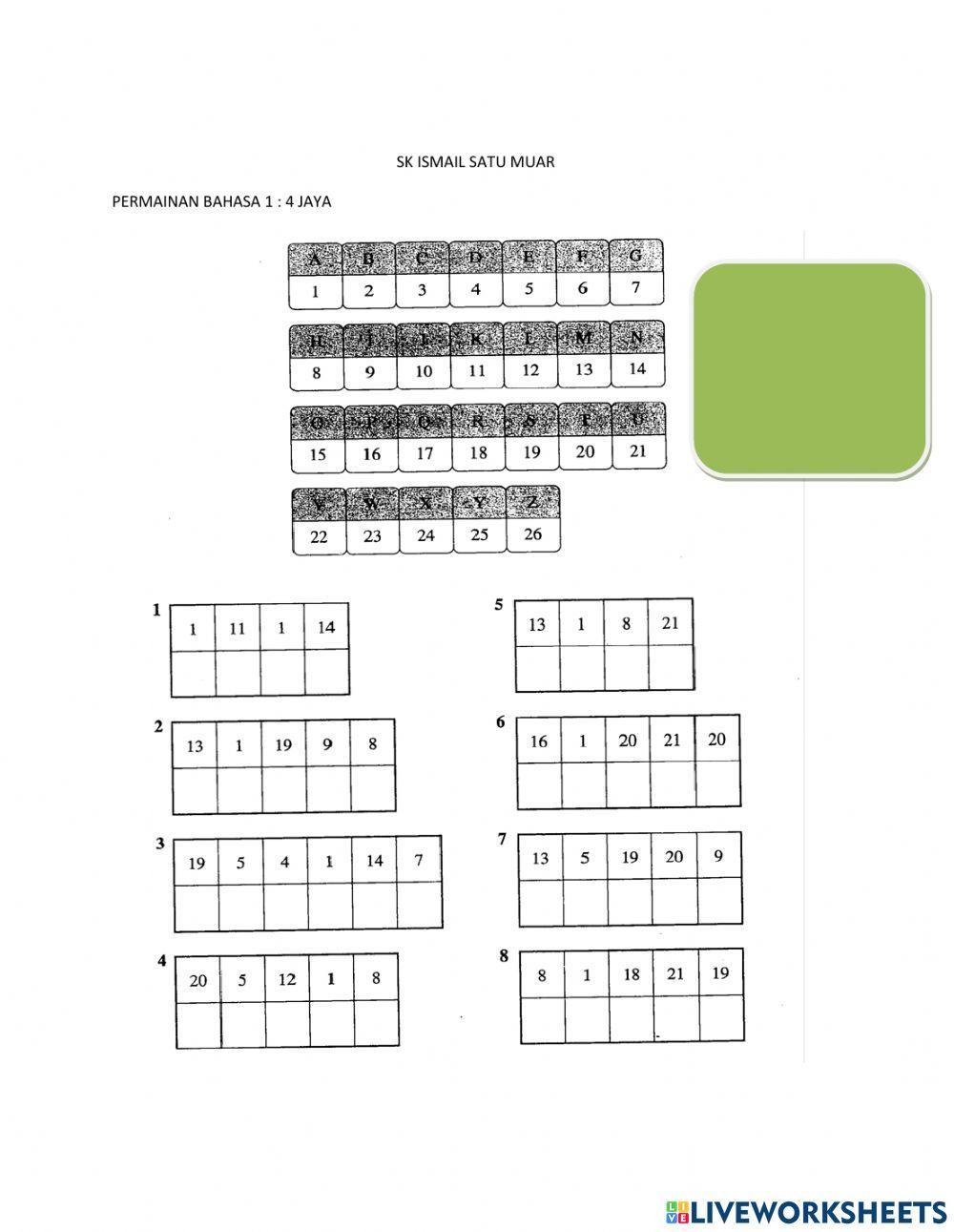 Permainan bahas… | Free Interactive Worksheets | 1239041
