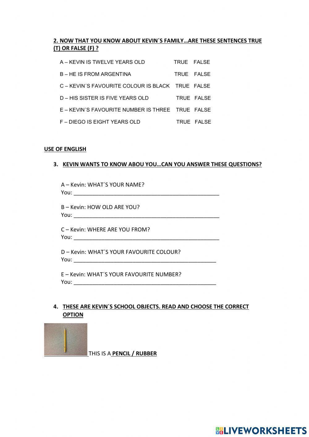 Midterm exam interactive exercise for Preparatory | Live Worksheets