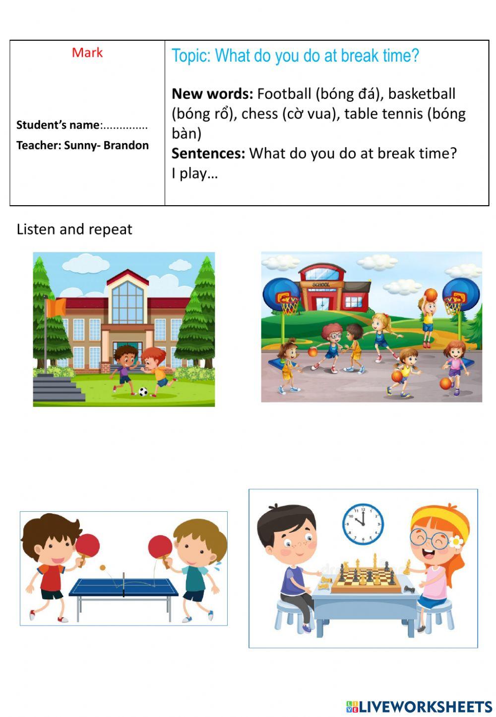 WS What do you … | Free Interactive Worksheets | 1240610