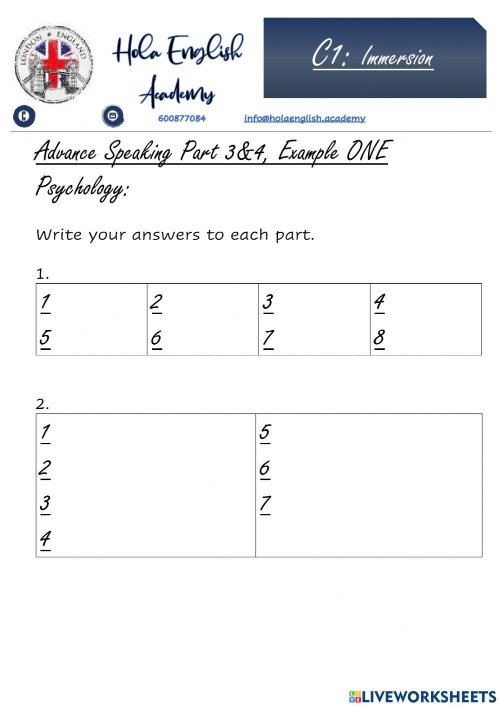 1241029 | C1 Speaking Part 3&4 eg1 Psychology