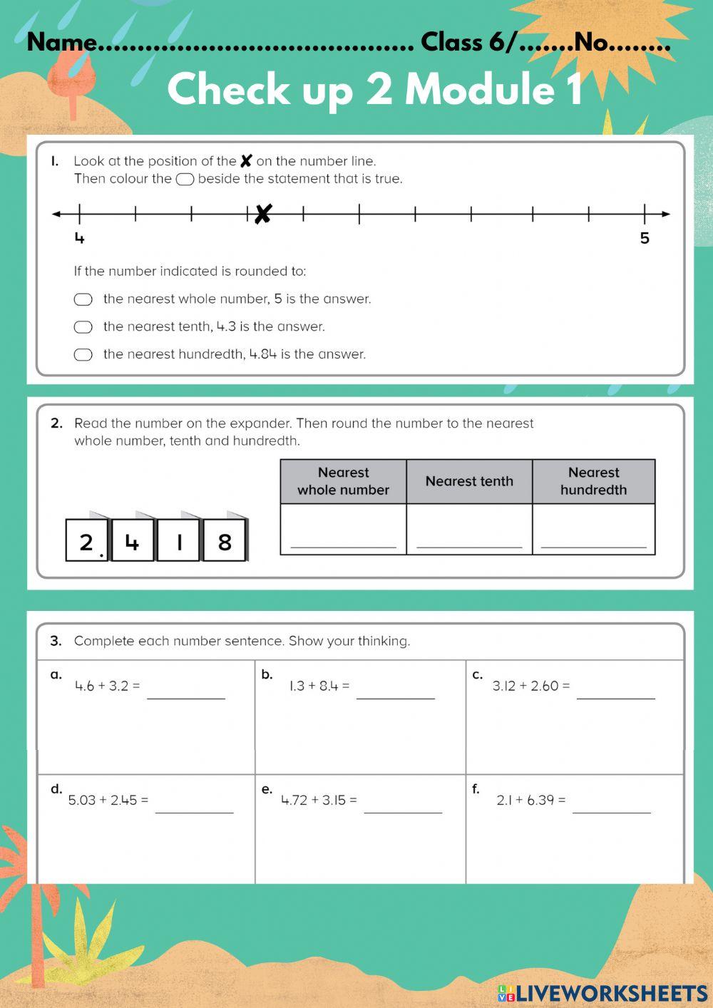 Decimals online activity for Primary 6 | Live Worksheets