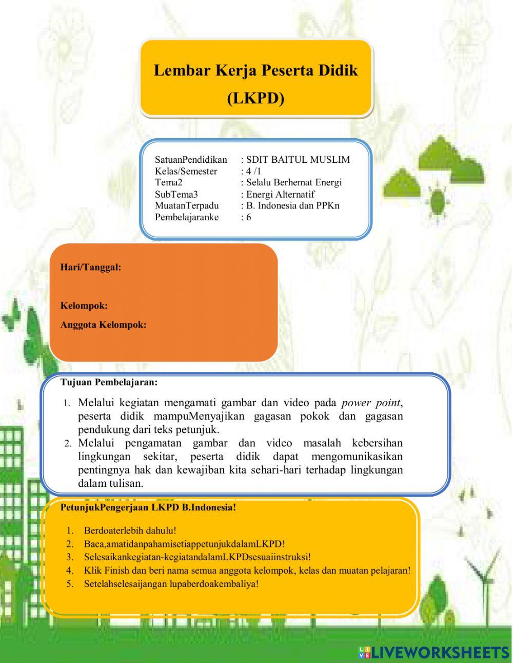 LKPD Tema 2 Sub tema 3 PB 6 1241546 | KOMARUL SEPTIANA