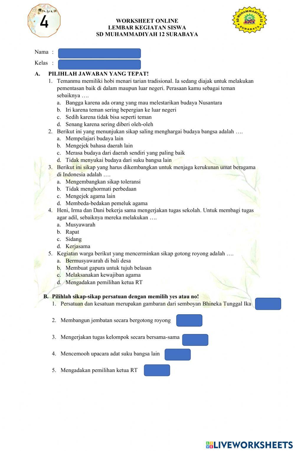 Pkn online pdf worksheet | Live Worksheets