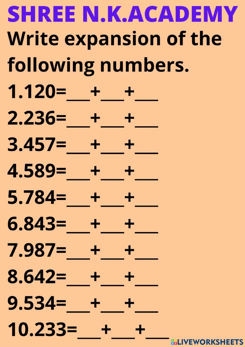 Maths numbers online worksheet for 2 | Live Worksheets
