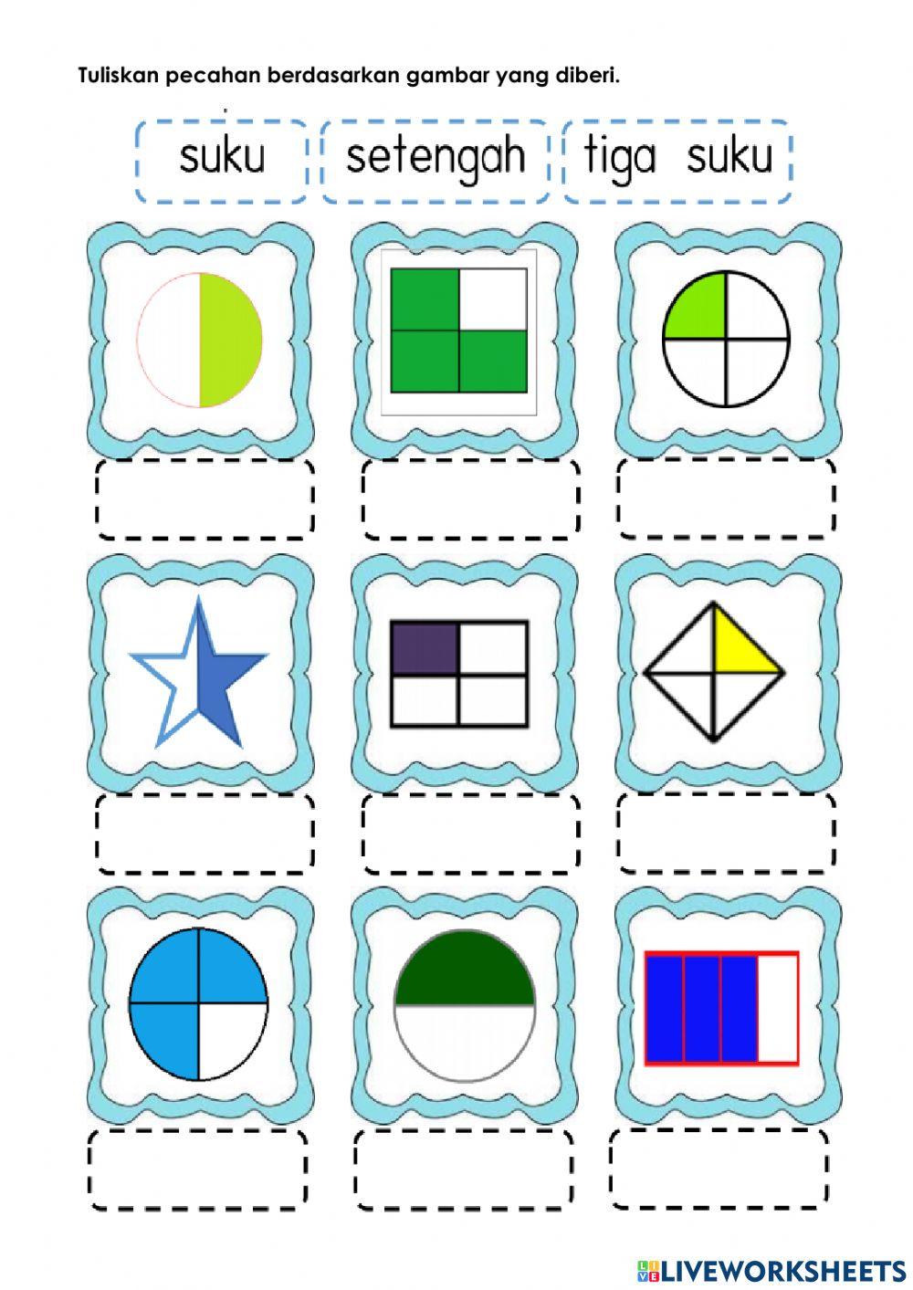 Kenali Pecahan exercise | Live Worksheets