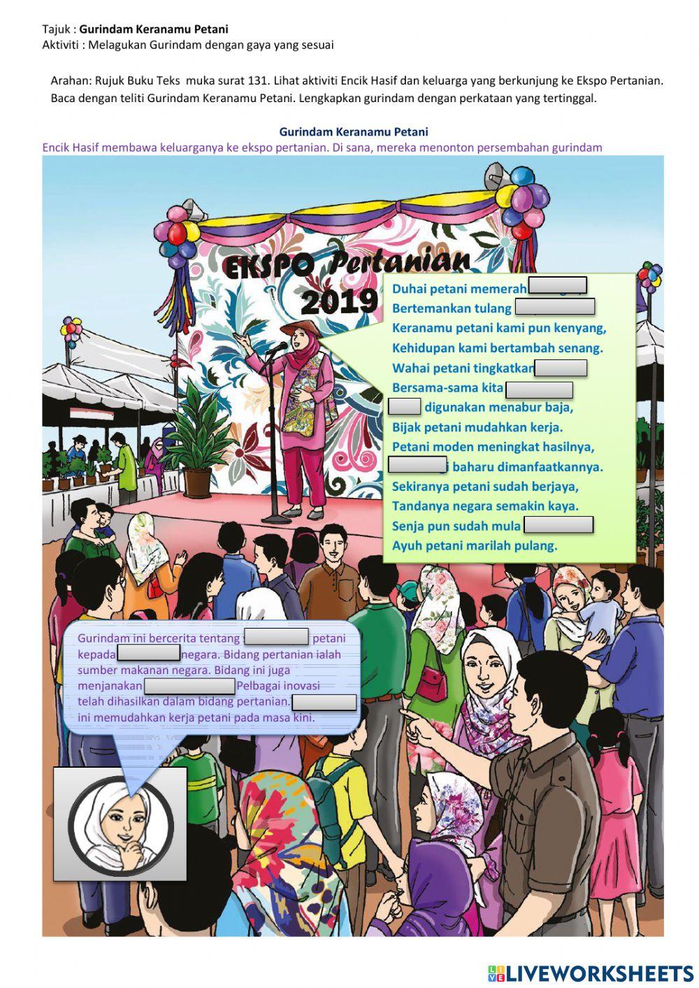 Gurindam Keranamu Petani interactive worksheet | Live Worksheets