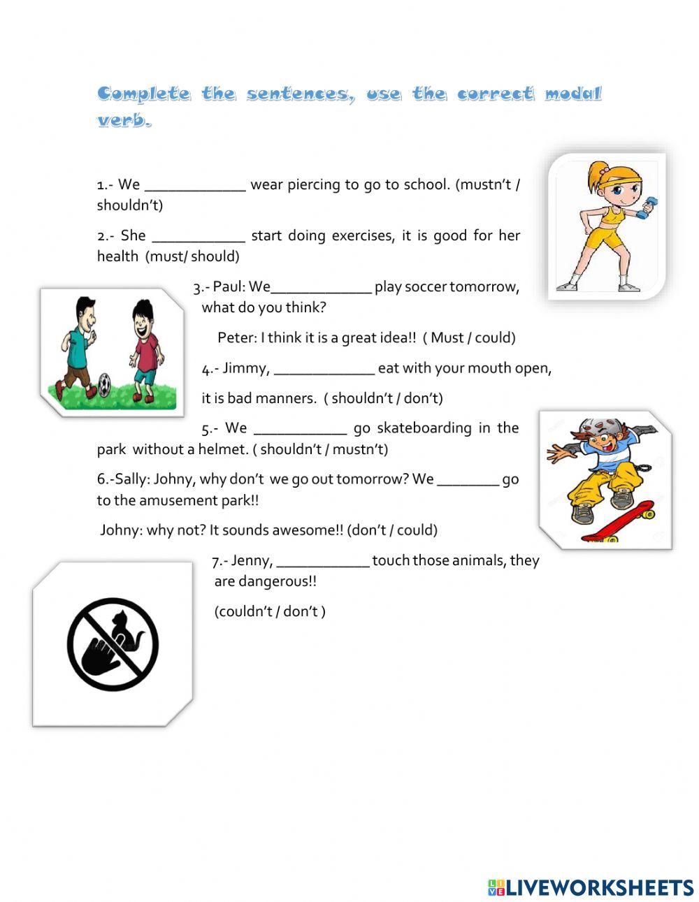 Quantifiers and modal verbs review 7th grade online exercise for | Live ...