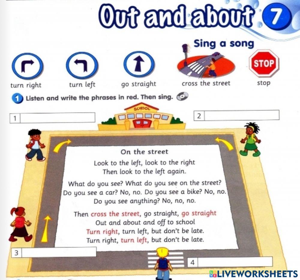 Module 7 out and about exercise for 3 | Live Worksheets