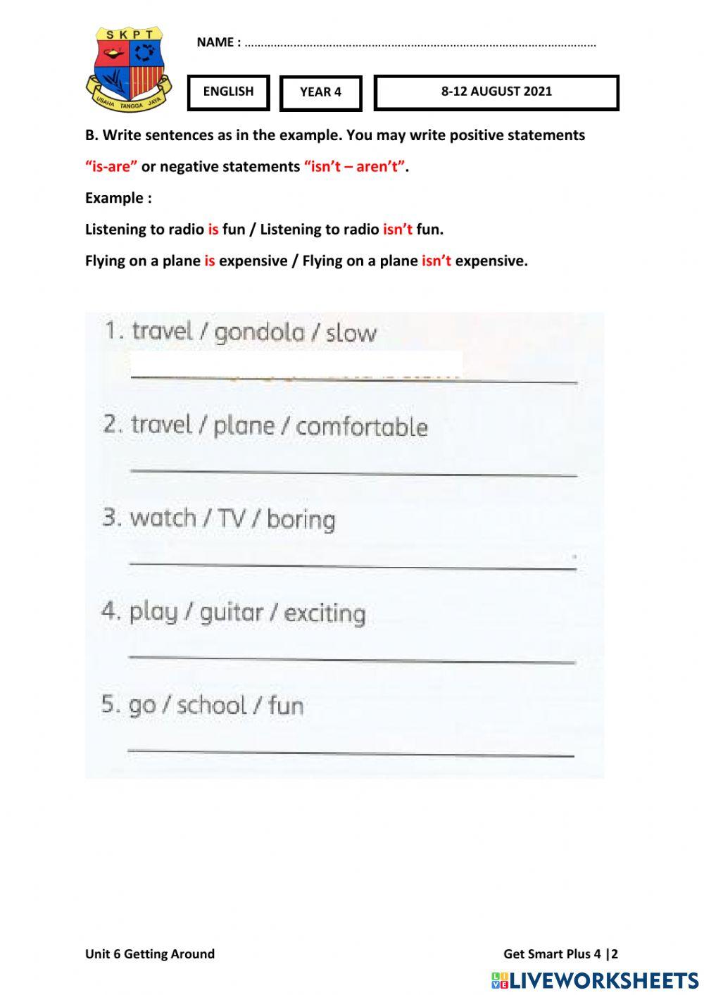 ENG Y4 Week 26 (8-12 AUG) Worksheets 1 1243186 | Dardail