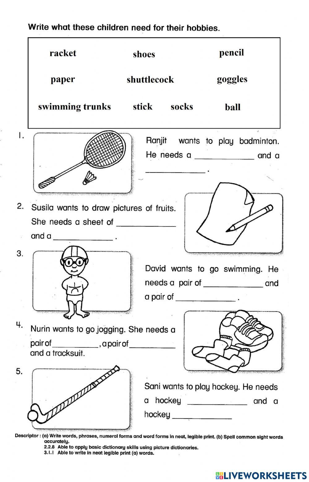 1243345 | Hobbies | Azriman Sahril | LiveWorksheets