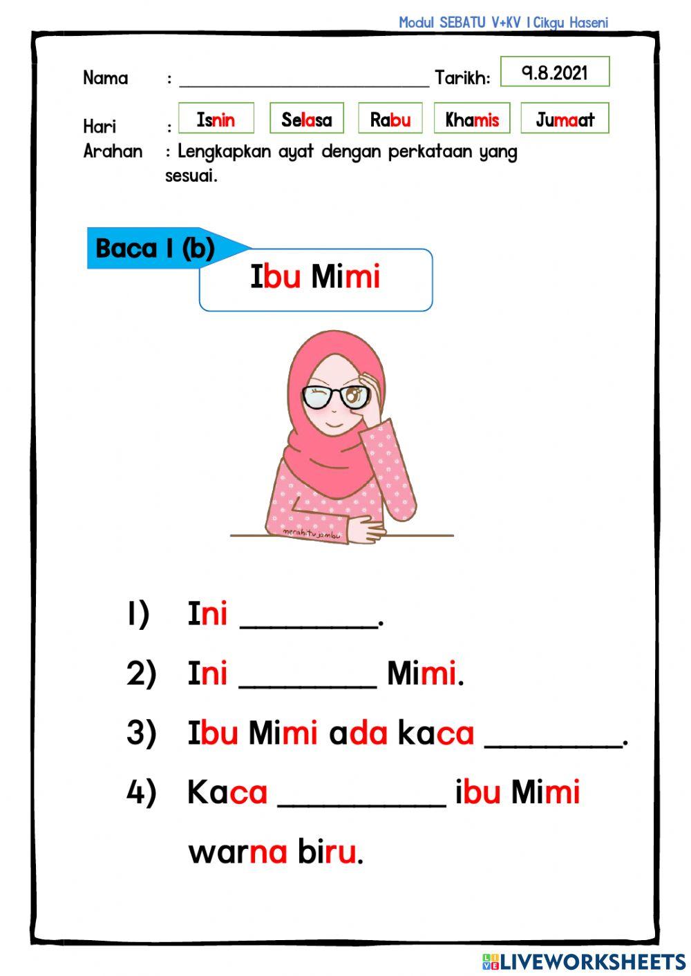 Perkataan V+KV-(Modul SEBATU V+KV)(Siri 1) worksheet | Live Worksheets