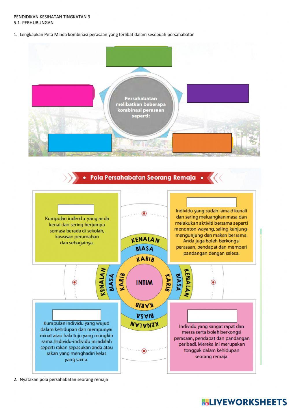 Pendidikan kesihatan interactive activity for TINGKATAN 3 | Live Worksheets