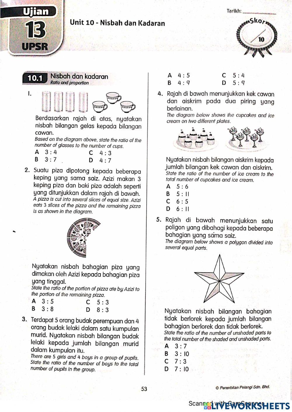 Ratio online pdf activity | Live Worksheets