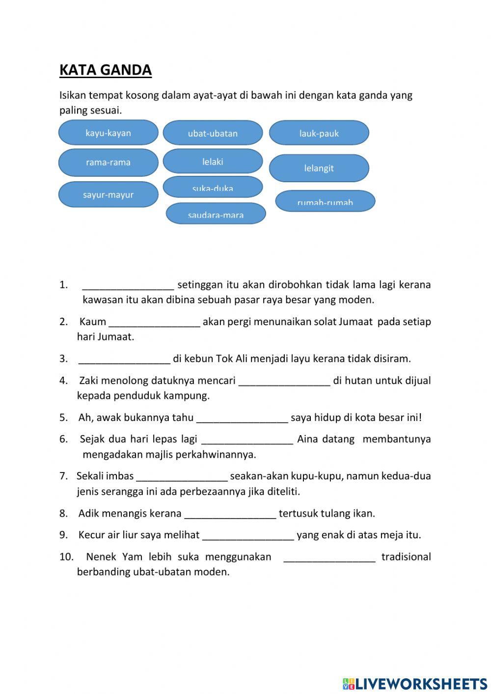 Kata Ganda | Free Interactive Worksheets | 1243820