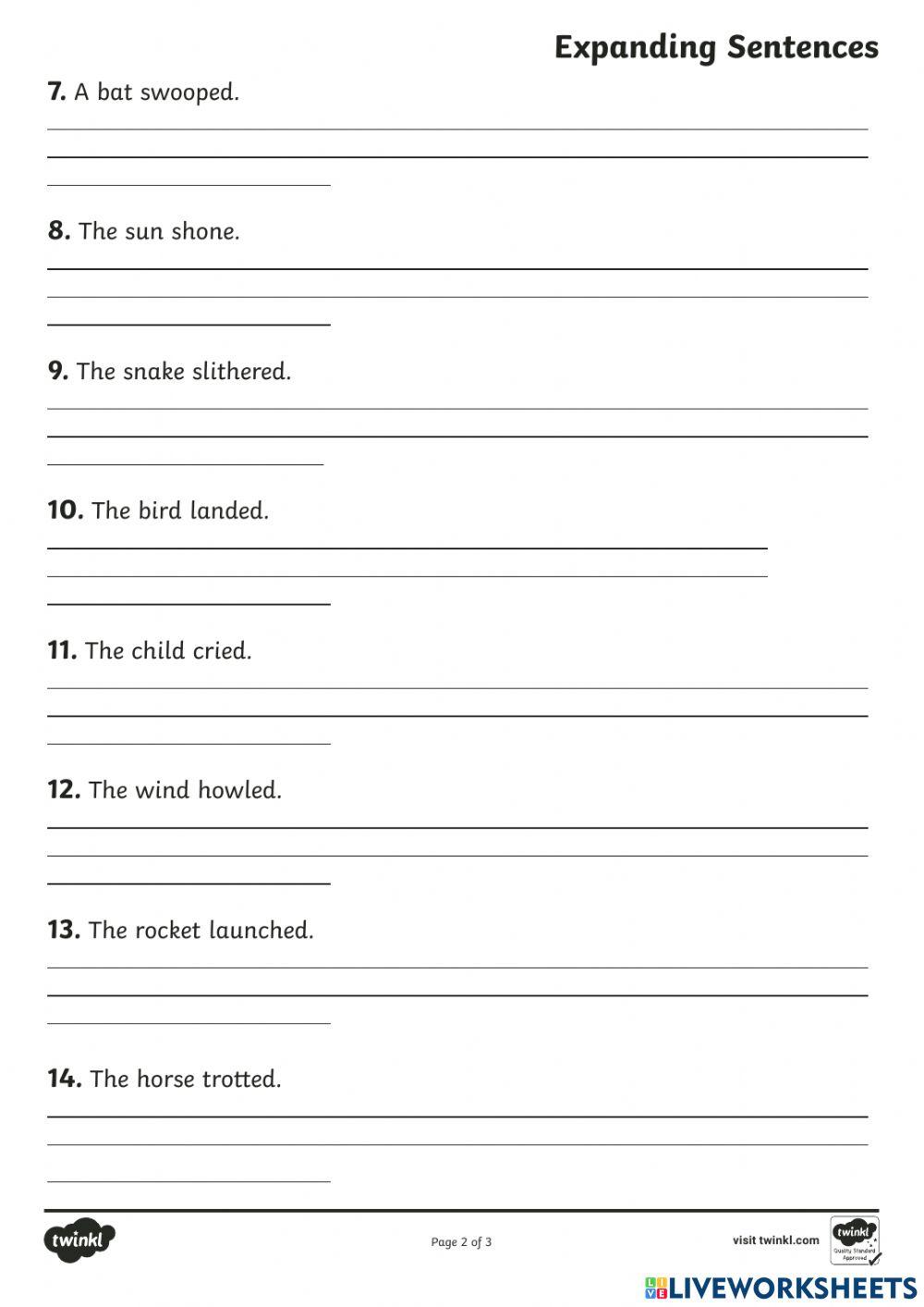 expanding sentences using adjectives 3640297 | parulg