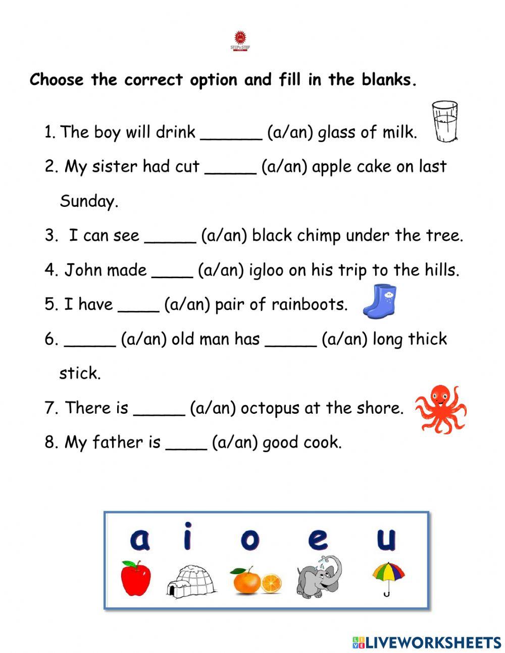 A-An Practice Live Worksheet online exercise for | Live Worksheets