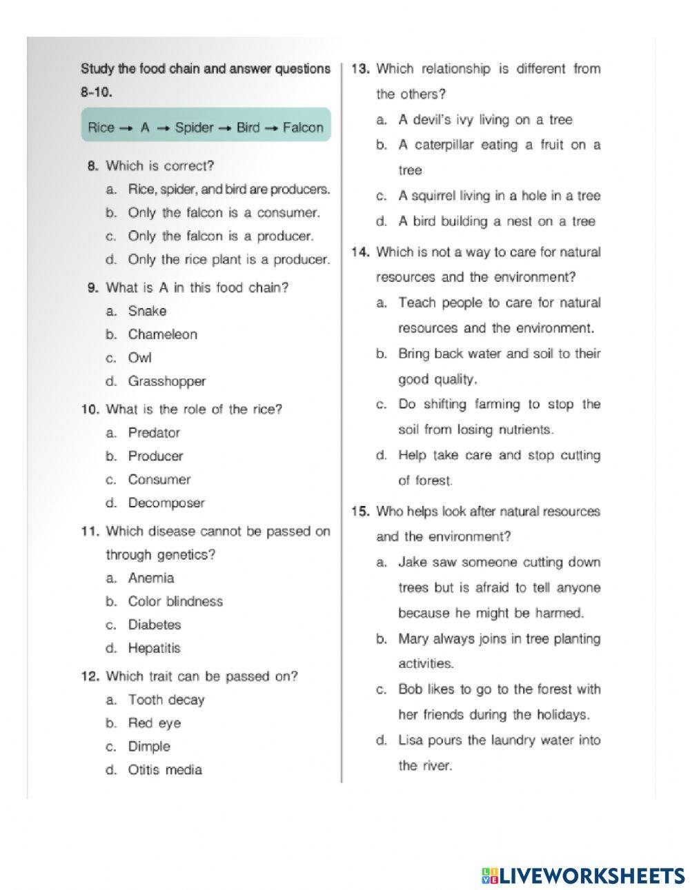 Living Things -… | Free Interactive Worksheets | 6679073