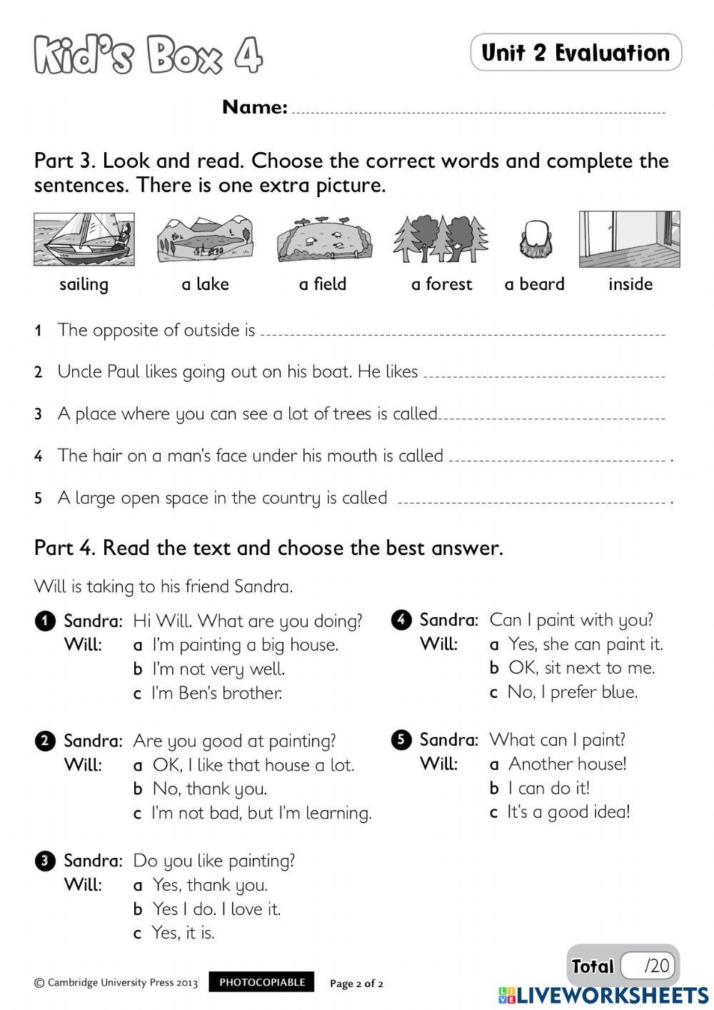 Kid's box 4 uni… | Free Interactive Worksheets | 3657713