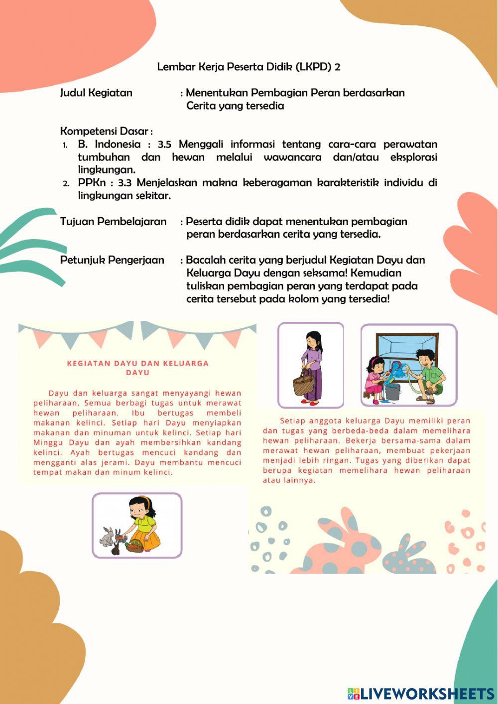Lkpd ppl 2 online worksheet | Live Worksheets