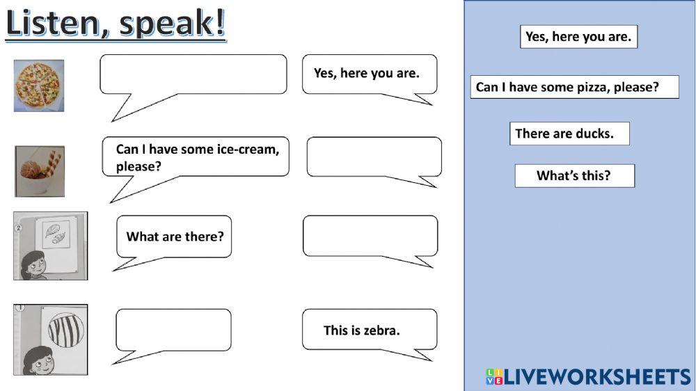 Speak | Free Interactive Worksheets | 1245125