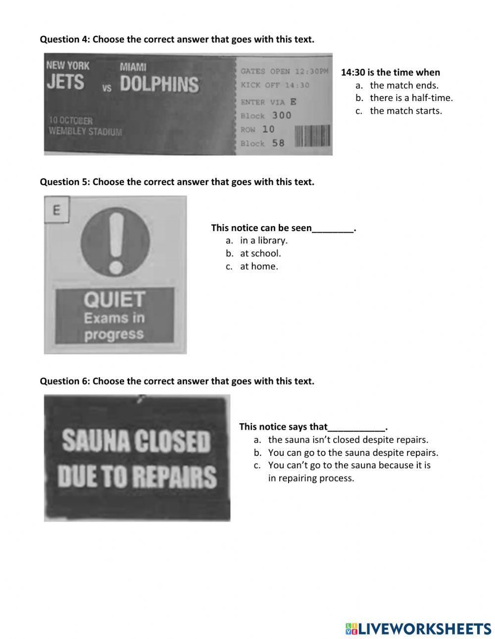 KET 2020-Reading test1.9 worksheet | Live Worksheets