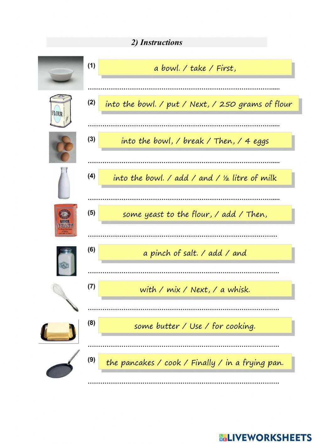 How to make pancake worksheet online exercise for | Live Worksheets