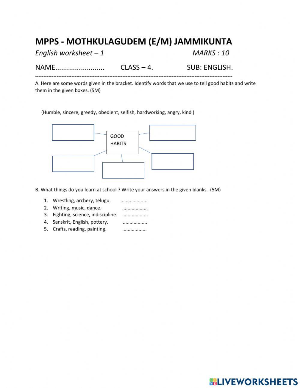 ekalavya activity | Live Worksheets