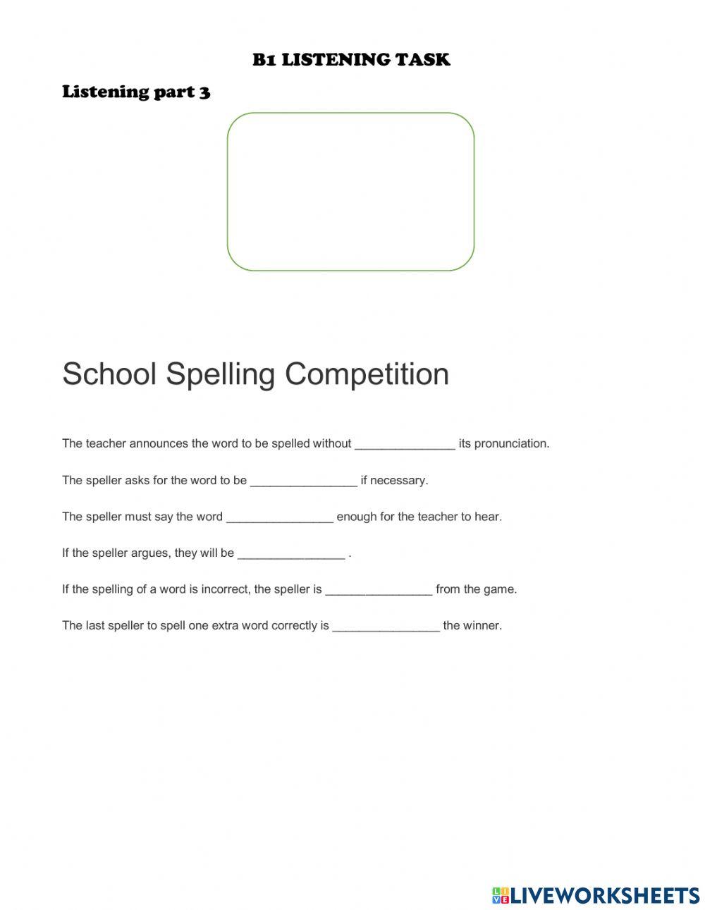 Listening b1 pa… | Free Interactive Worksheets | 1245525