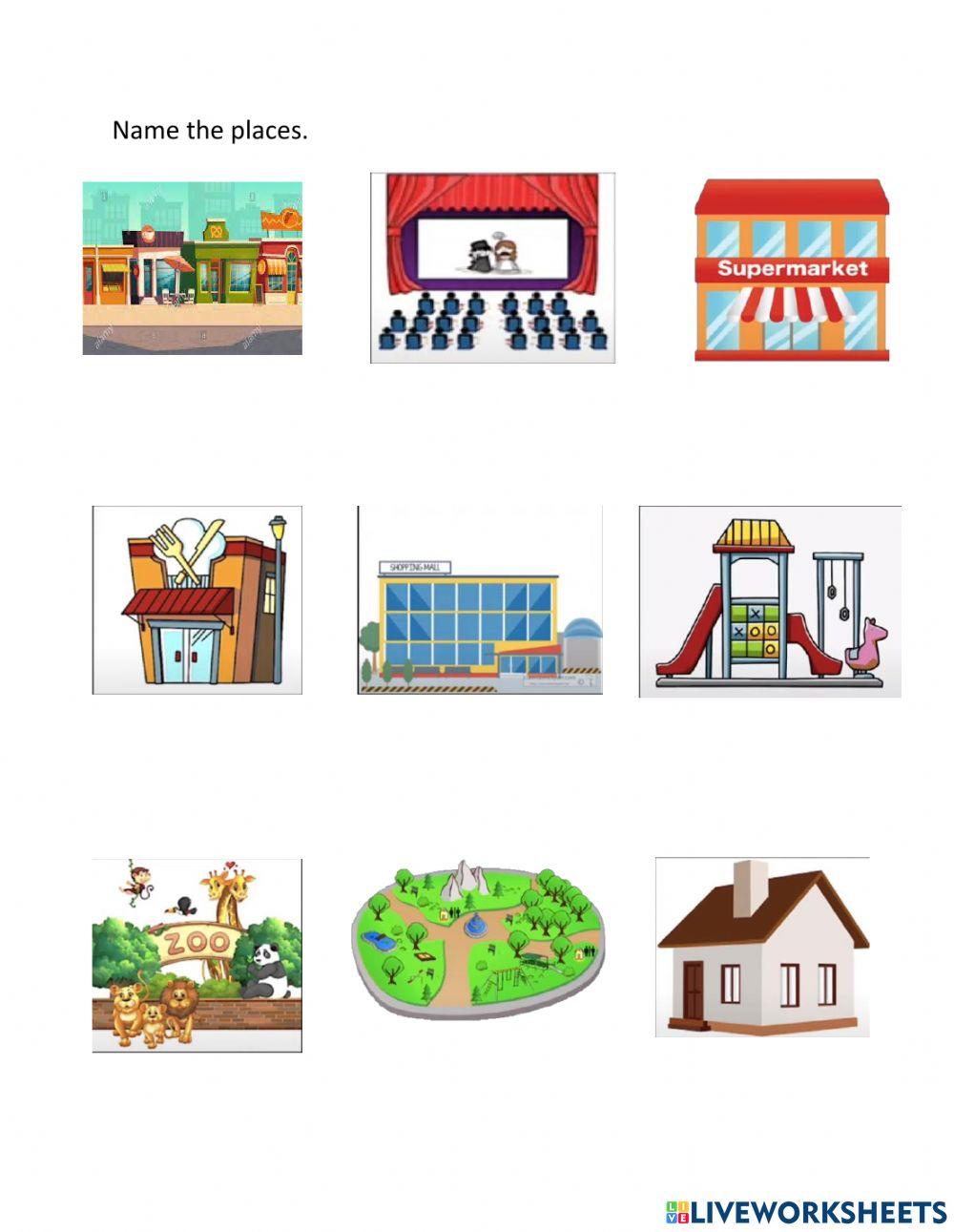 Places online exercise for grade 3 | Live Worksheets