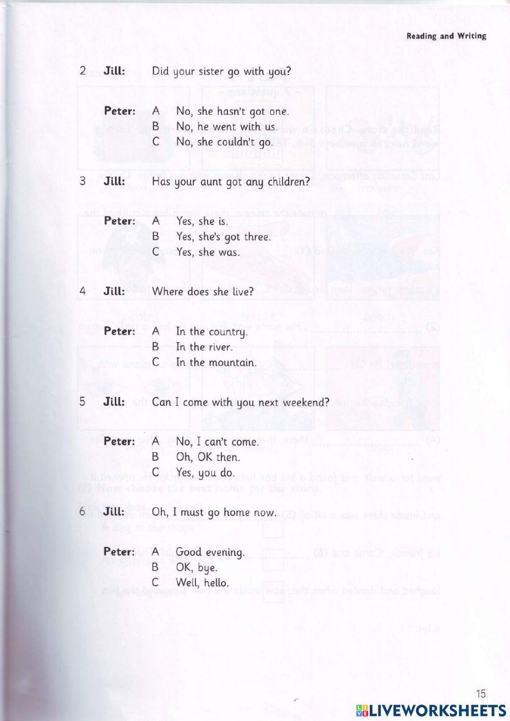 MOVERS - Book 1… | Free Interactive Worksheets | 6679242