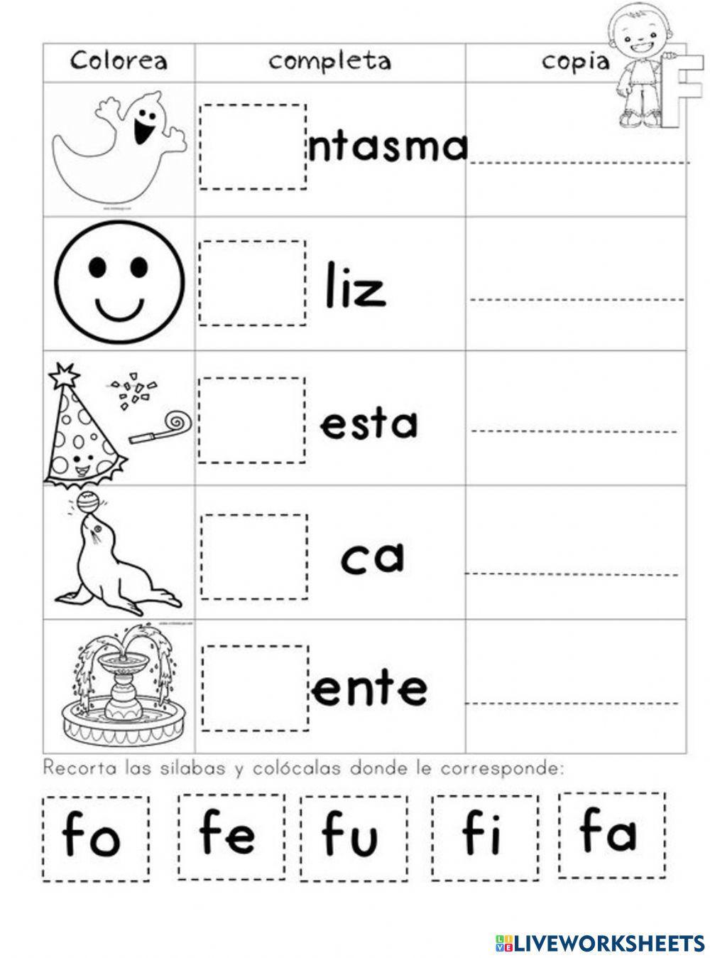 1246331 | La letra F | mariazoe | LiveWorksheets