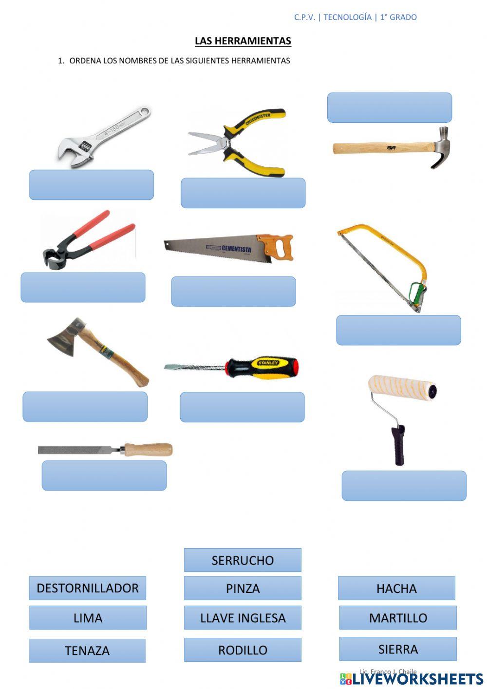 Herramientas | Free Interactive Worksheets | 1246601