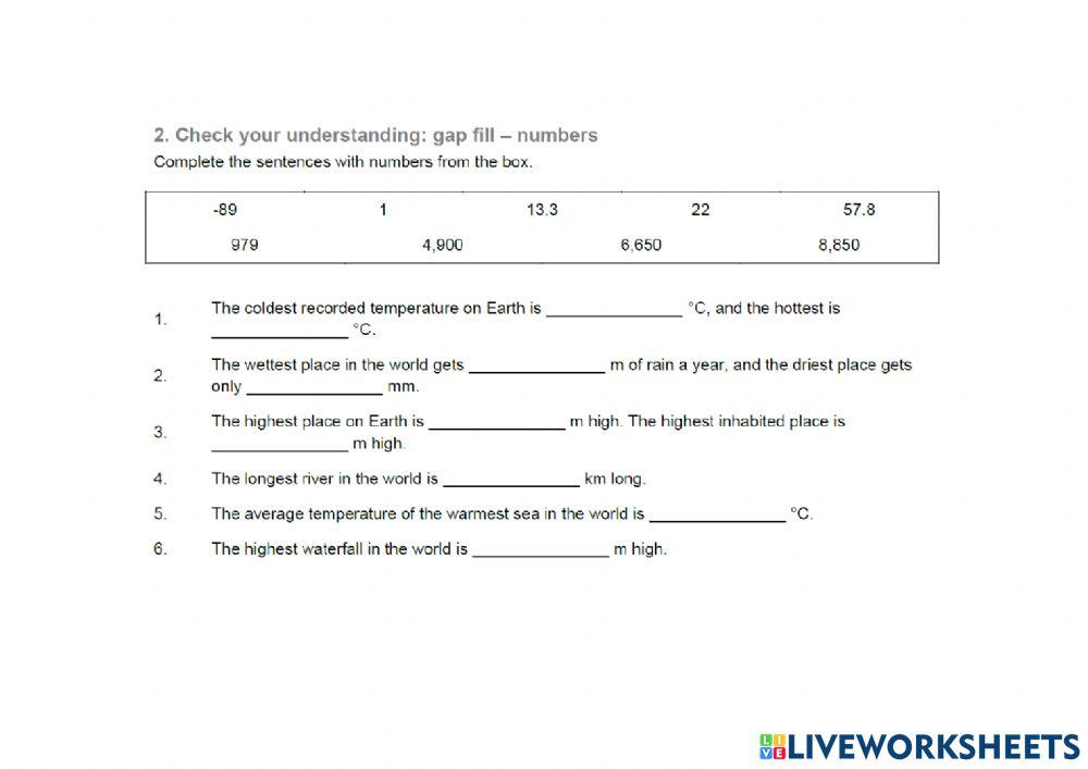 All about Earth worksheet | Live Worksheets