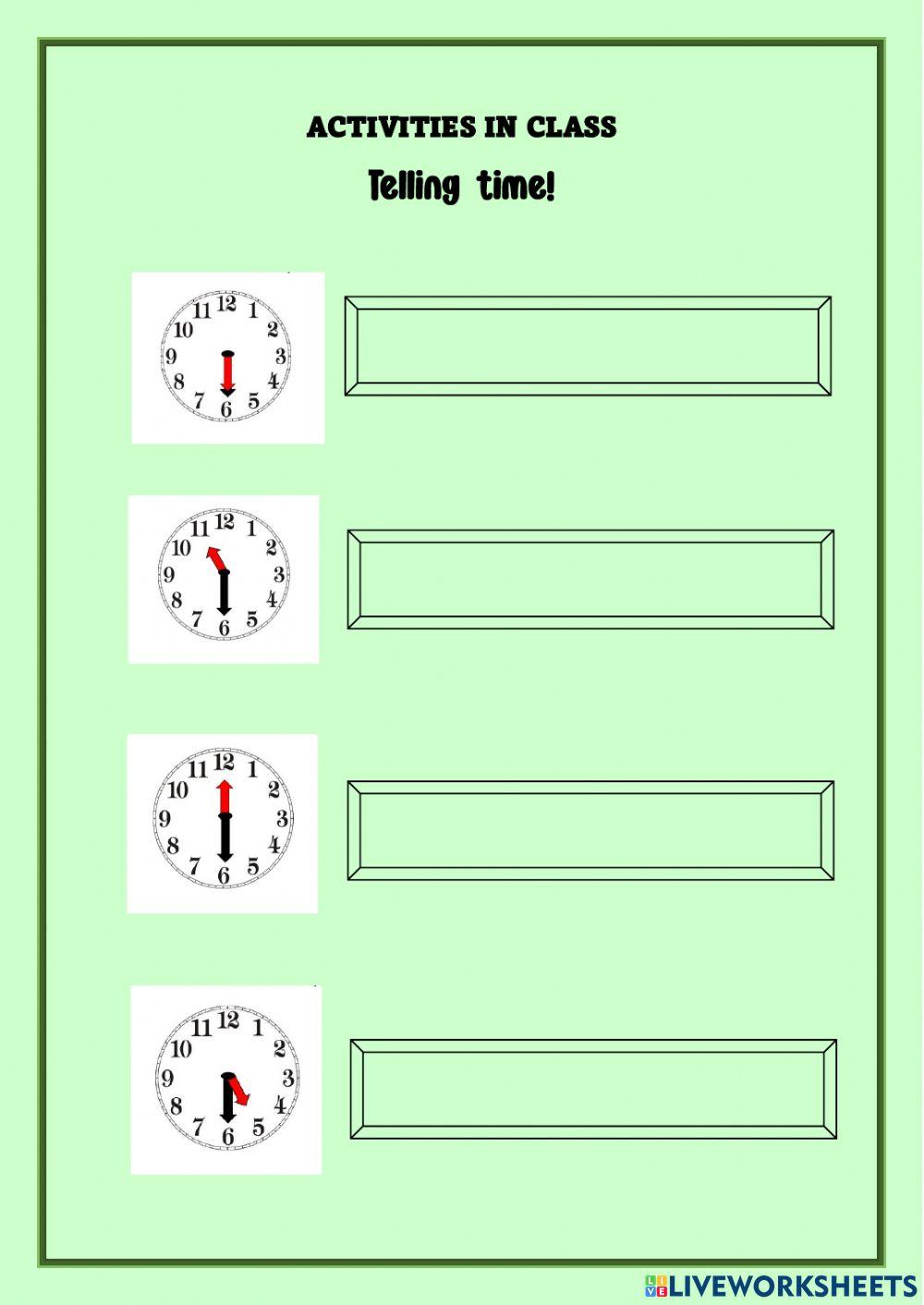 Telling time worksheet for GRADE 3 | Live Worksheets