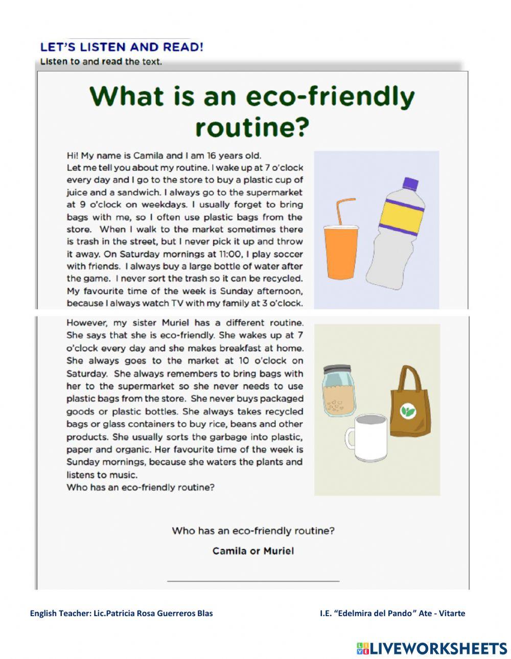 1337716 | Let's go green worksheet 19 A1 | Patricia