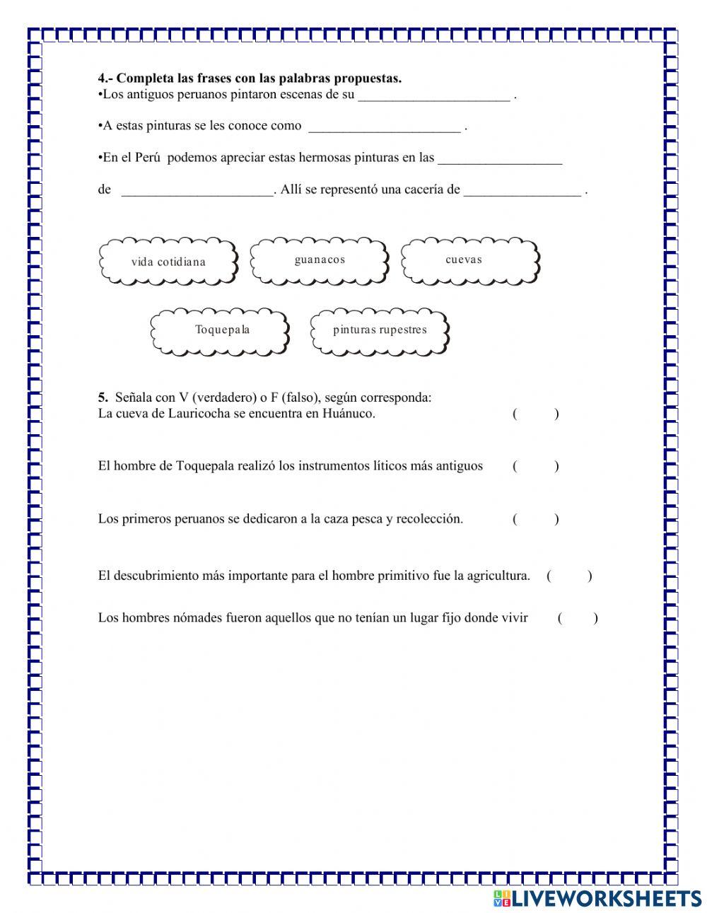 Evaluacion pers… | Free Interactive Worksheets | 1335623