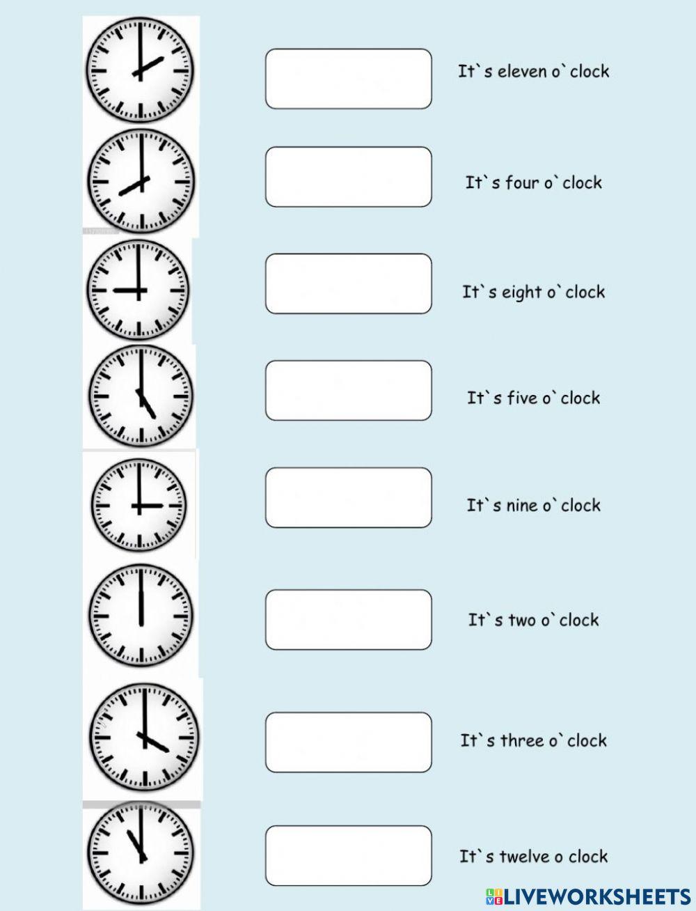 Time online exercise for 3 | Live Worksheets