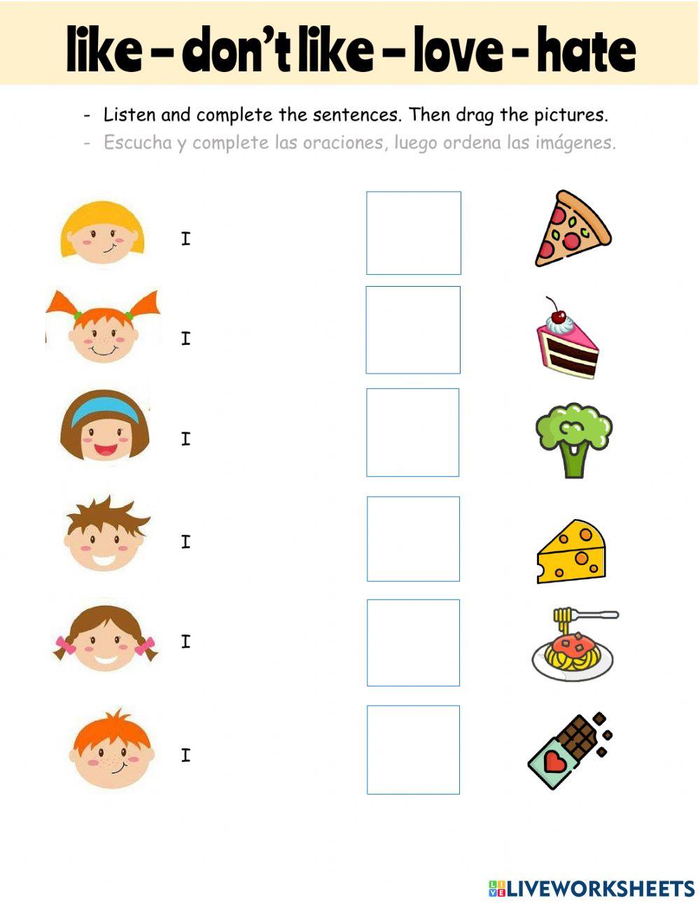 Food Preferences | Miss_Denise_ | Live Worksheets