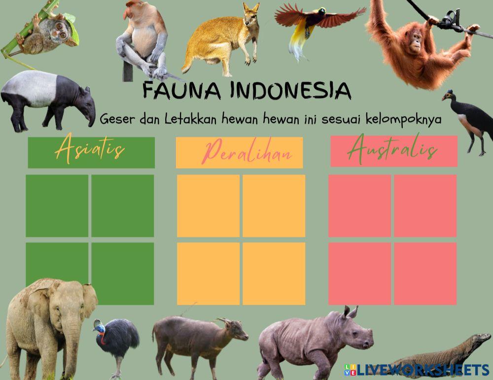 Flora fauna Indonesia worksheet | Live Worksheets