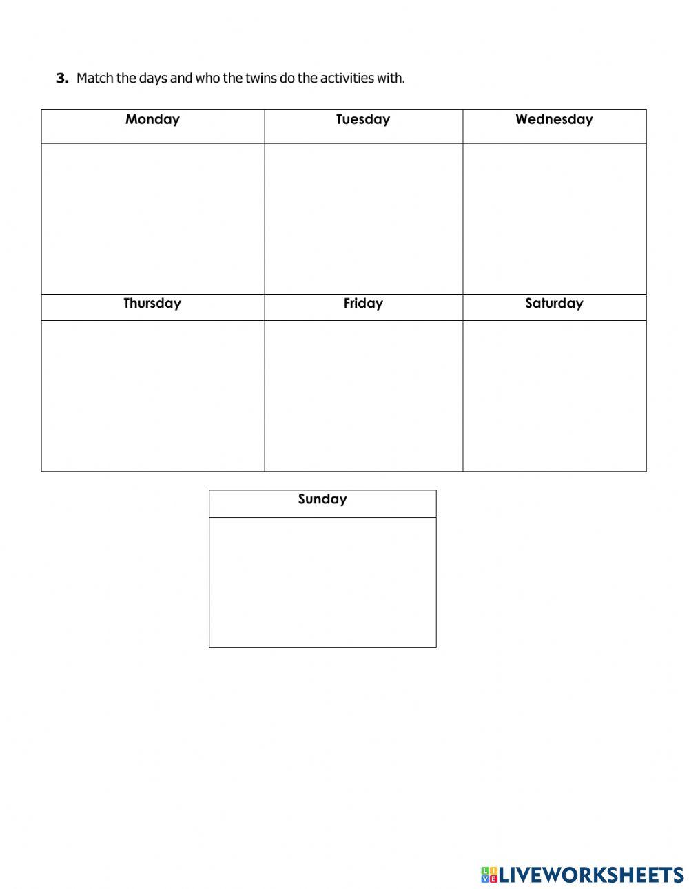 1336775 | Twins week | day | LiveWorksheets