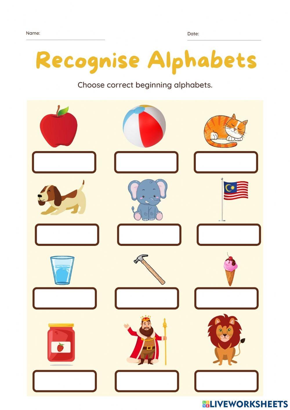 1336701 | Alphabets | KOGILA | LiveWorksheets