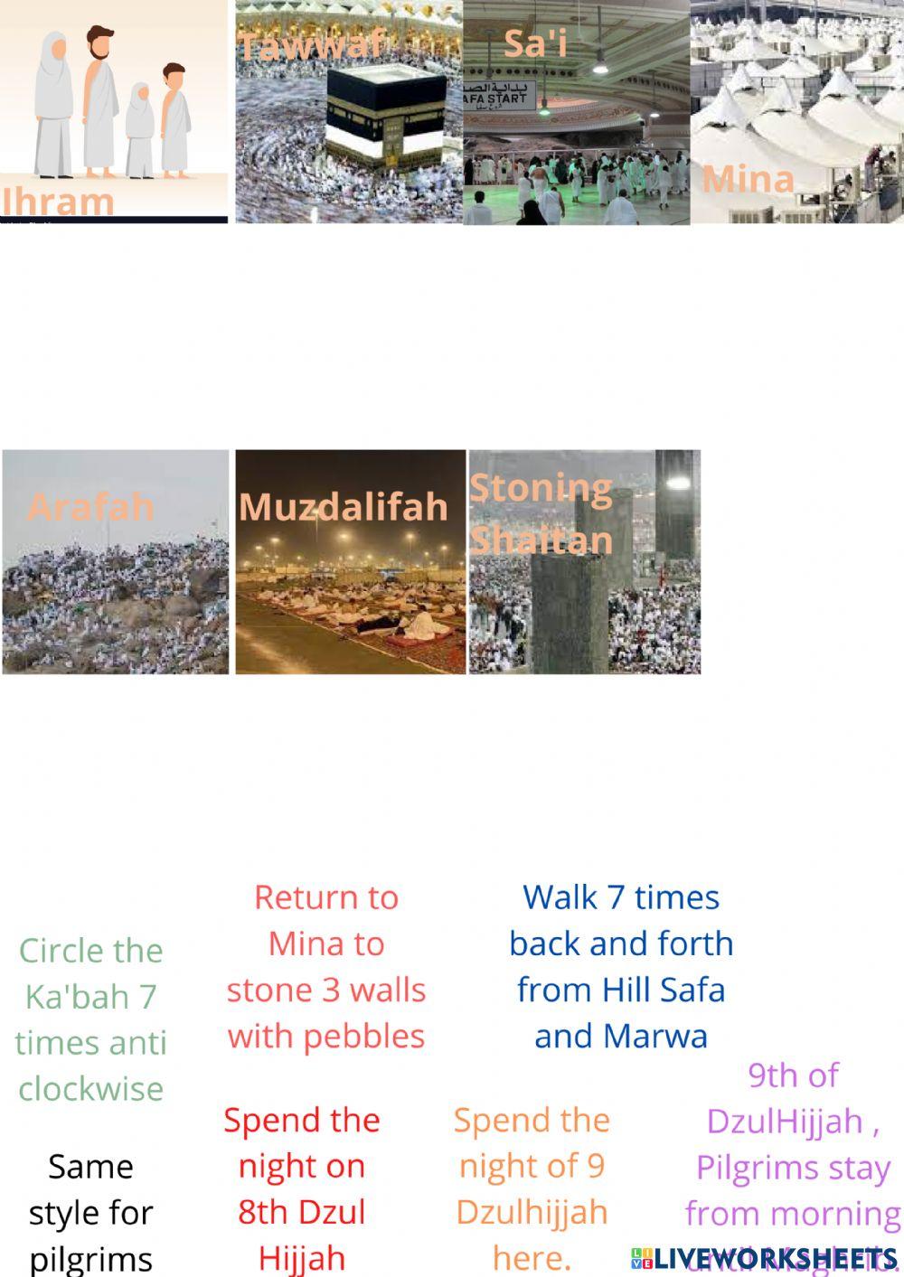 Hajj activity | Live Worksheets
