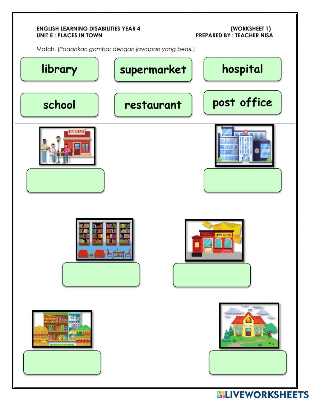 Places in my to… | Free Interactive Worksheets | 1337539