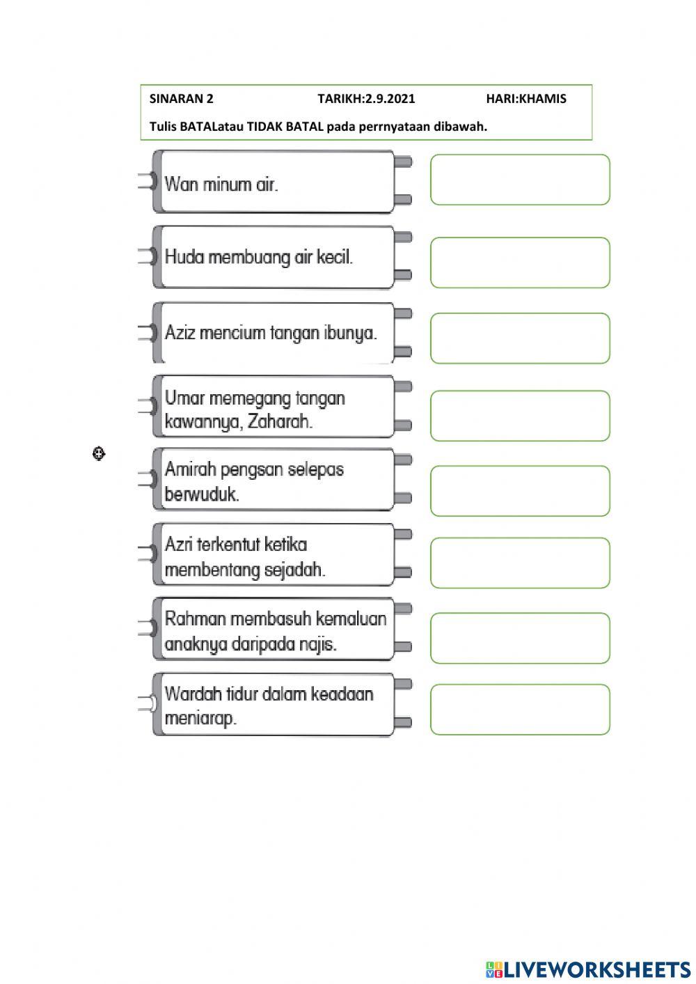 Ibadah interactive worksheet for S2 | Live Worksheets