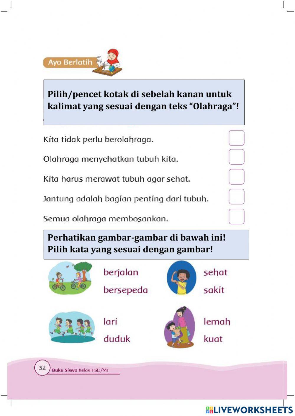 Tema 2 subtema 1 pembelajaran 4 halaman 32 worksheet | Live Worksheets