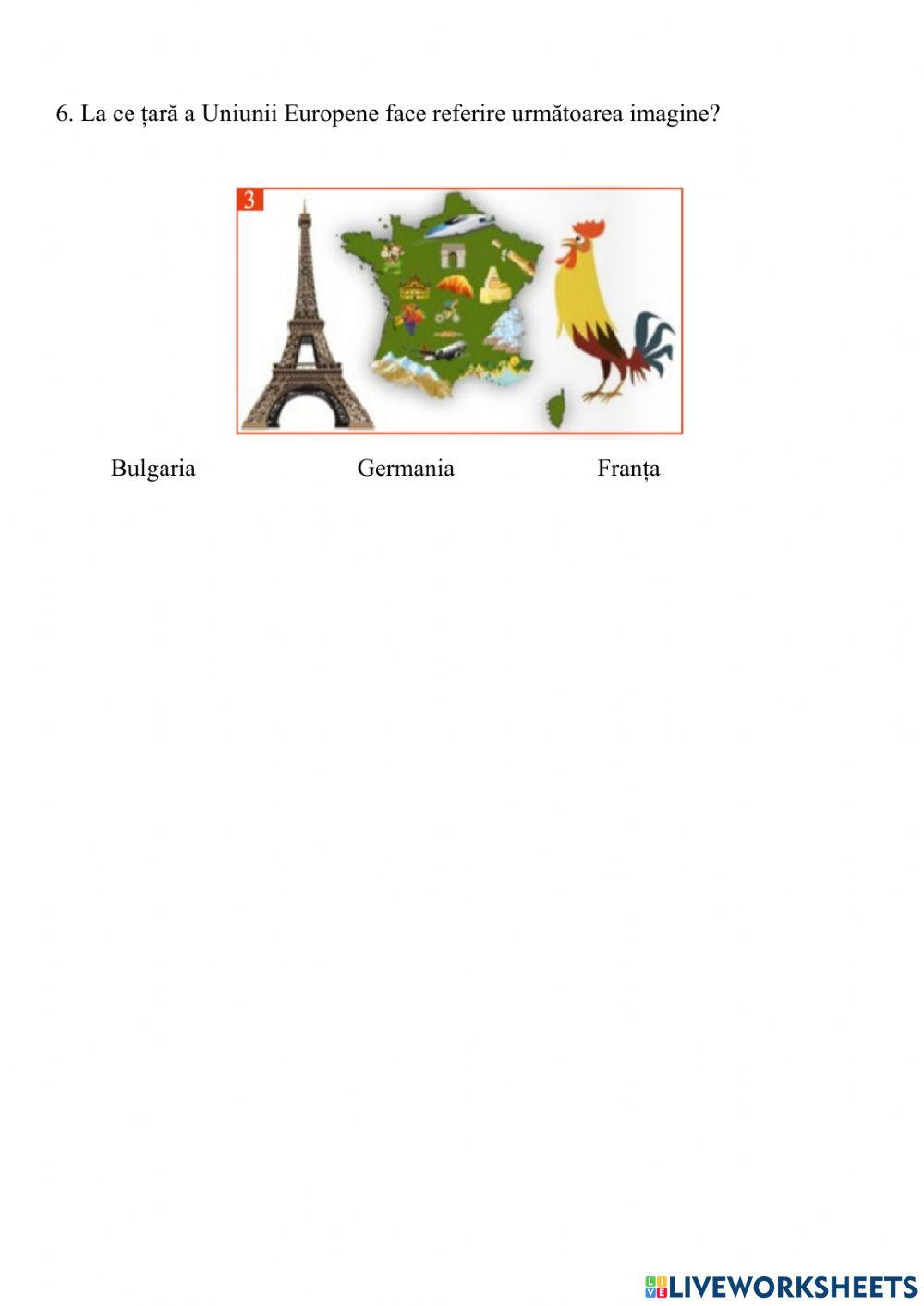 Fisa de lucru UE worksheet | Live Worksheets