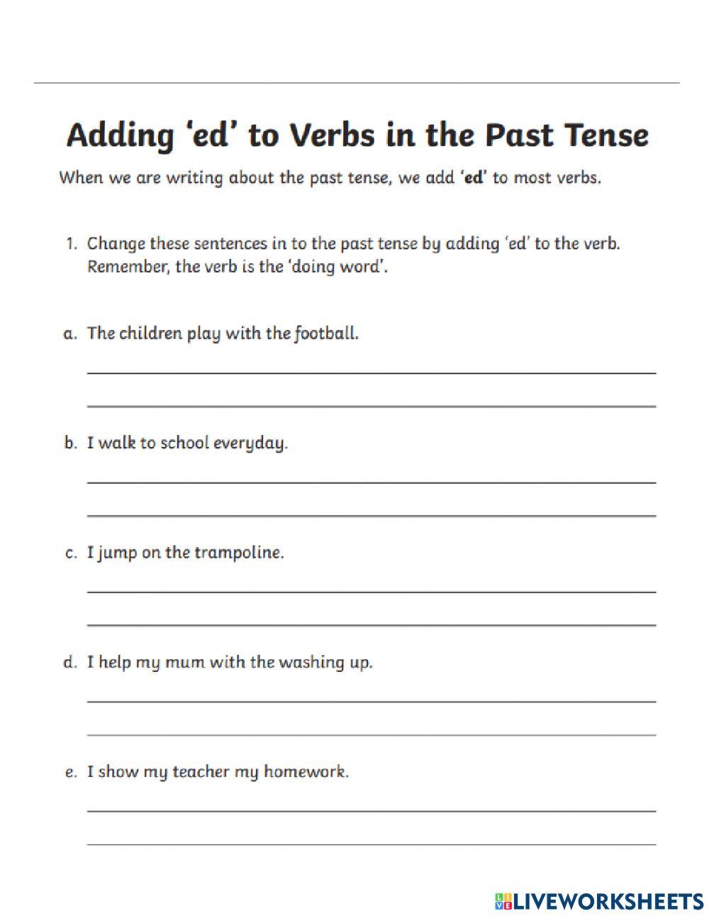 Past Tense Worksheet 1338471 | comccarth | Live